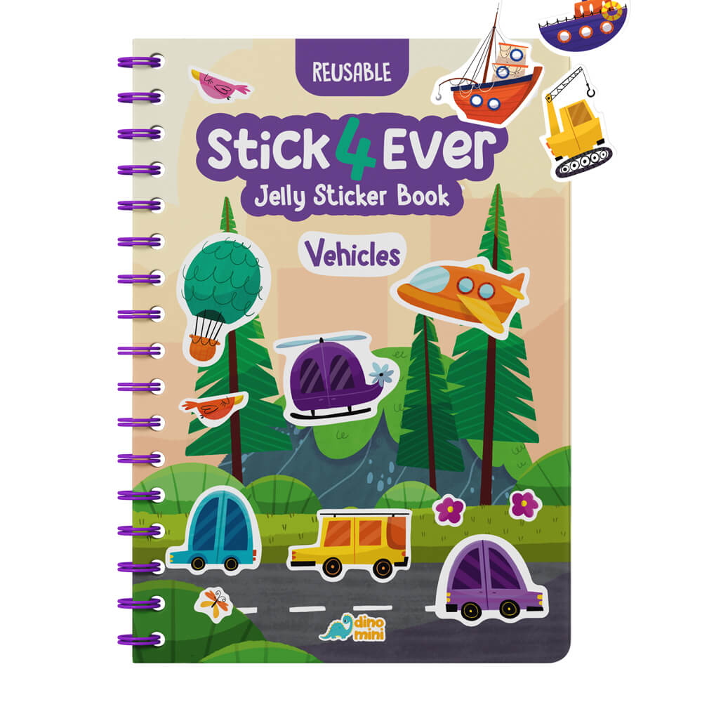 Stick4Ever Jelly Reusable Sticker Book - Vehicles – Dinomini
